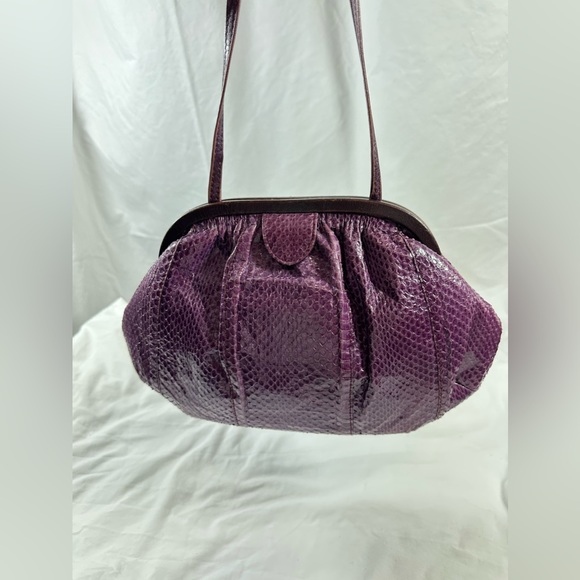 Barbara Bolan | Bags | Genuine Vintage Barbara Bolan Purple Snake Skin ...